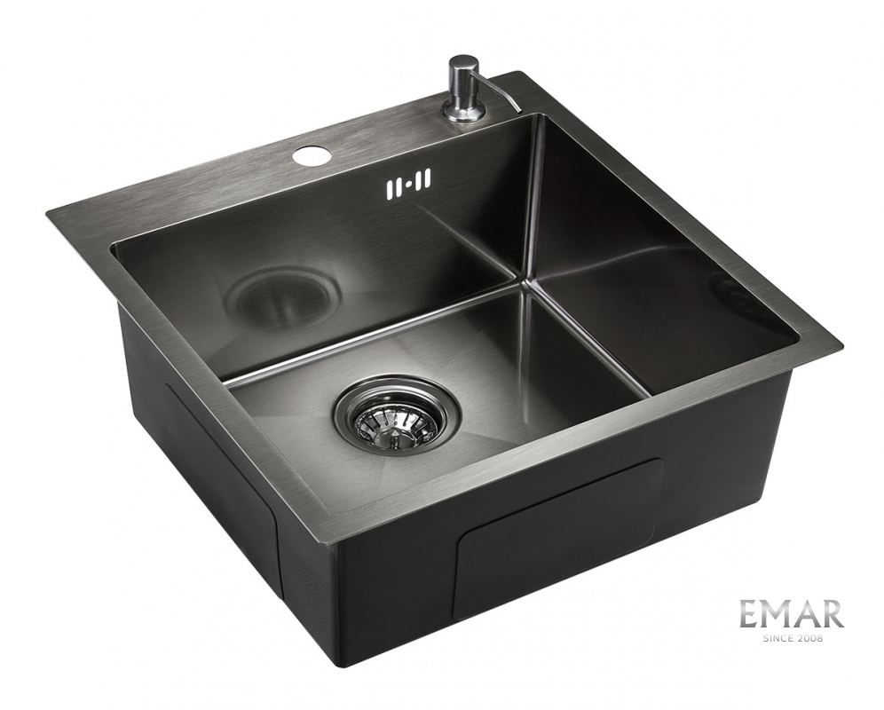 Мойка для кухни с дозатором Emar EMB-117A PVD Nano Dark купить в Тюмени ...